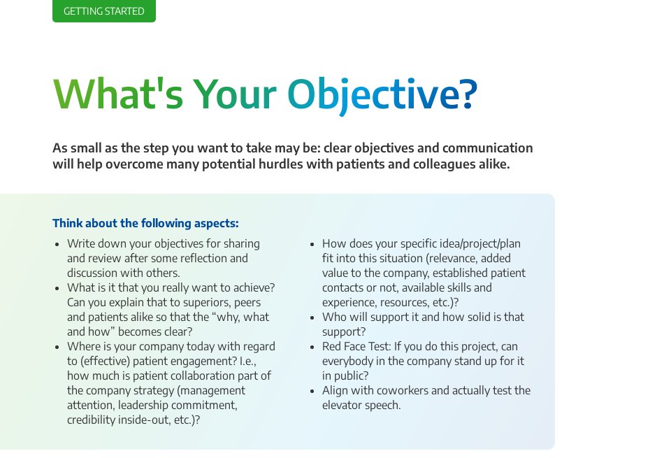 What's Your Objective? - Patient Engagement Guide